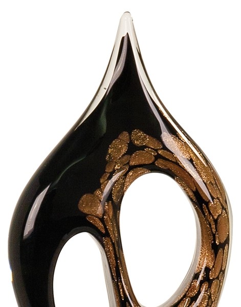 Handmade Black Gold Coral Art GlassTrophy Trolley