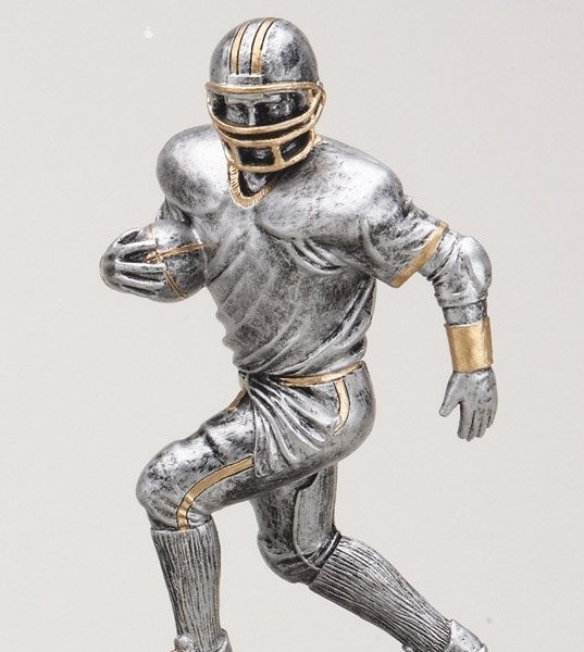 Football runner pewter finish resin award trophyTrophy Trolley