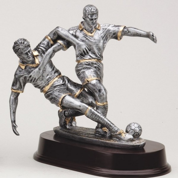 Male/Female Double Action Soccer pewter finish resin award trophyTrophy ...