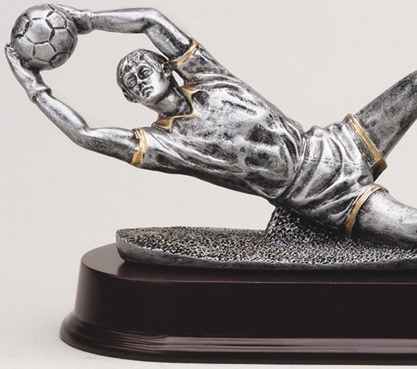 Male/Female Soccer Goalie pewter resin award trophyTrophy Trolley